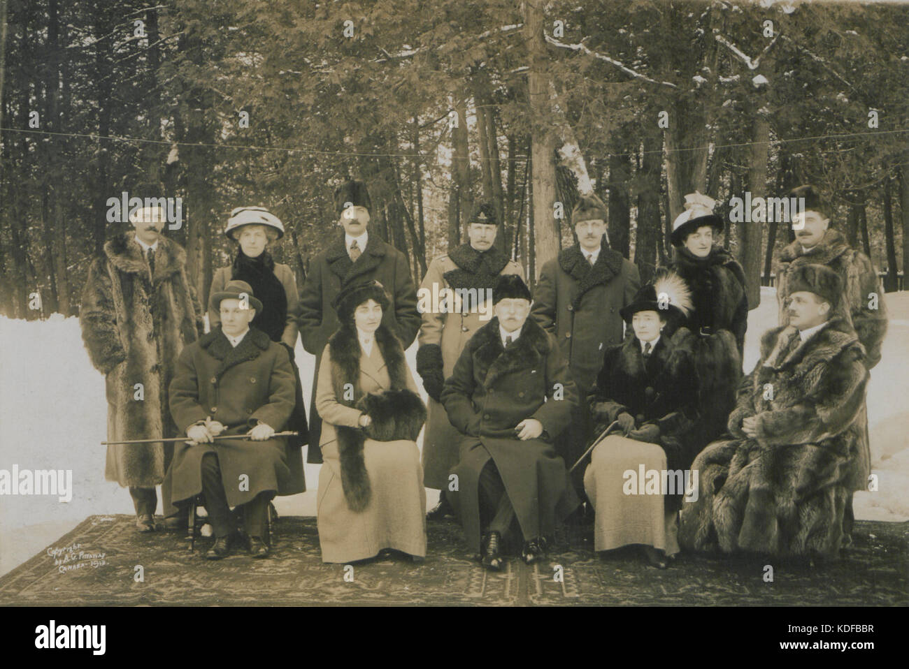 This formal photograph features HRH the Duke of Connaught alongside his ...