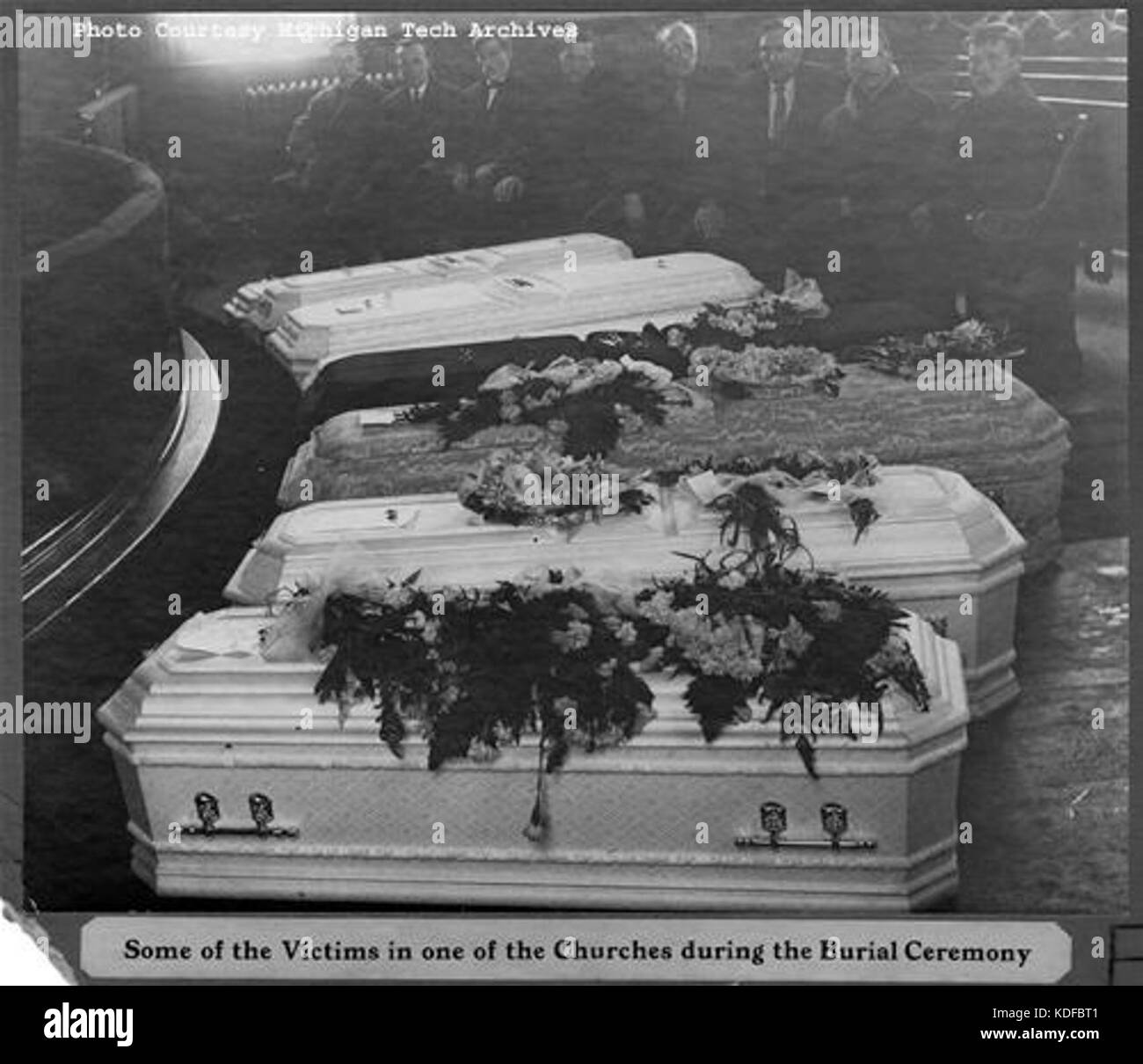 Italian Hall Disaster in Pictures caskets Stock Photo - Alamy