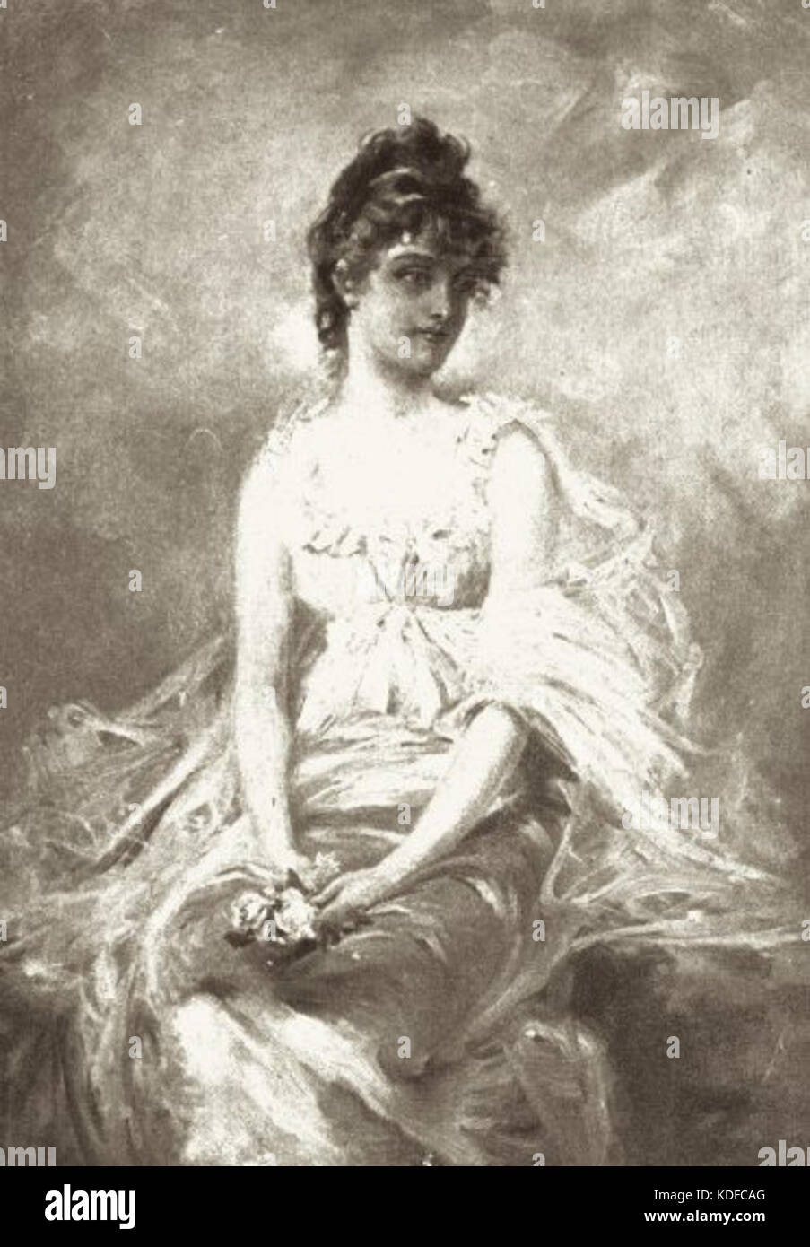 Lady in Waiting Drawing Stock Photo - Alamy