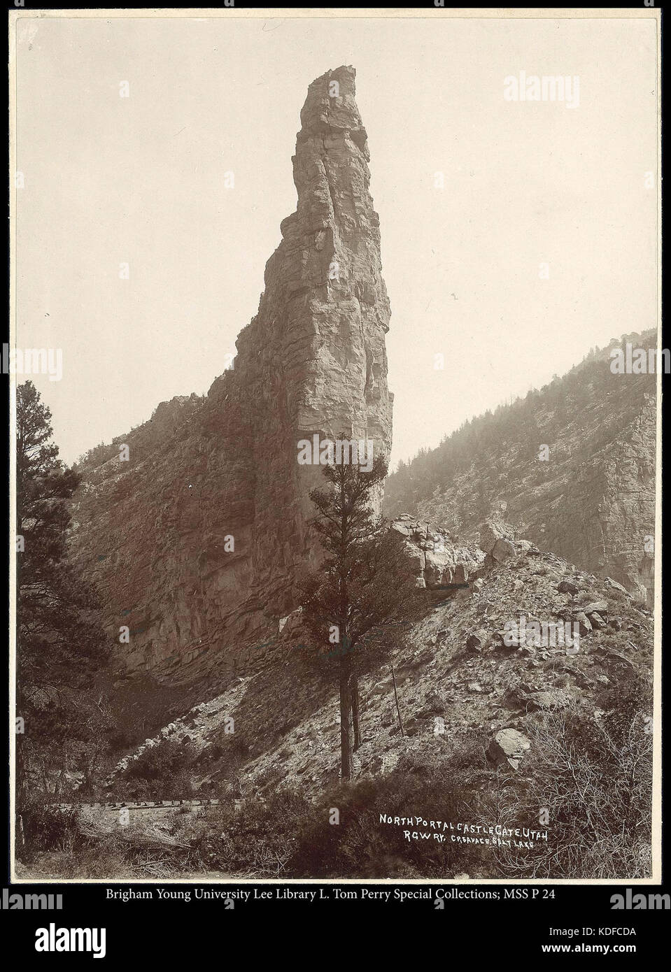 This photograph, taken by C.R. Savage, shows the North Portal Castle ...