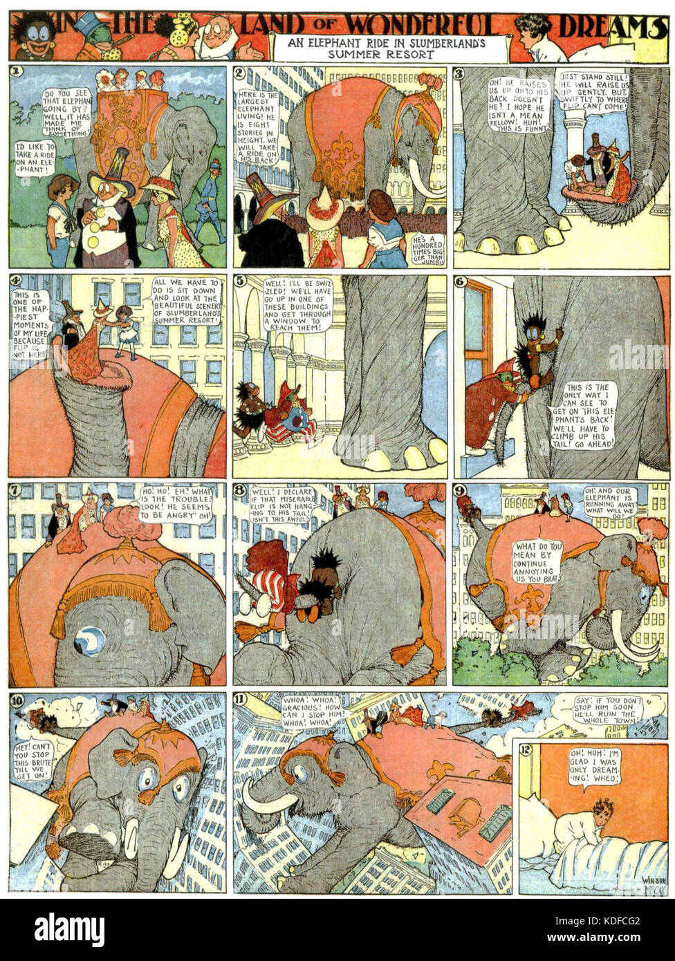 This 1912 *Little Nemo* comic strip, created by Winsor McCay, depicts ...