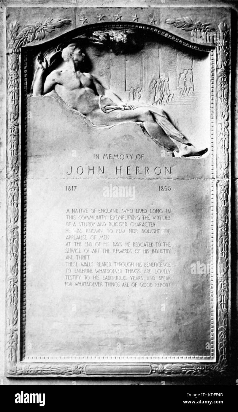 Schevill Karl Bitter John Herron memorial tablet Stock Photo - Alamy