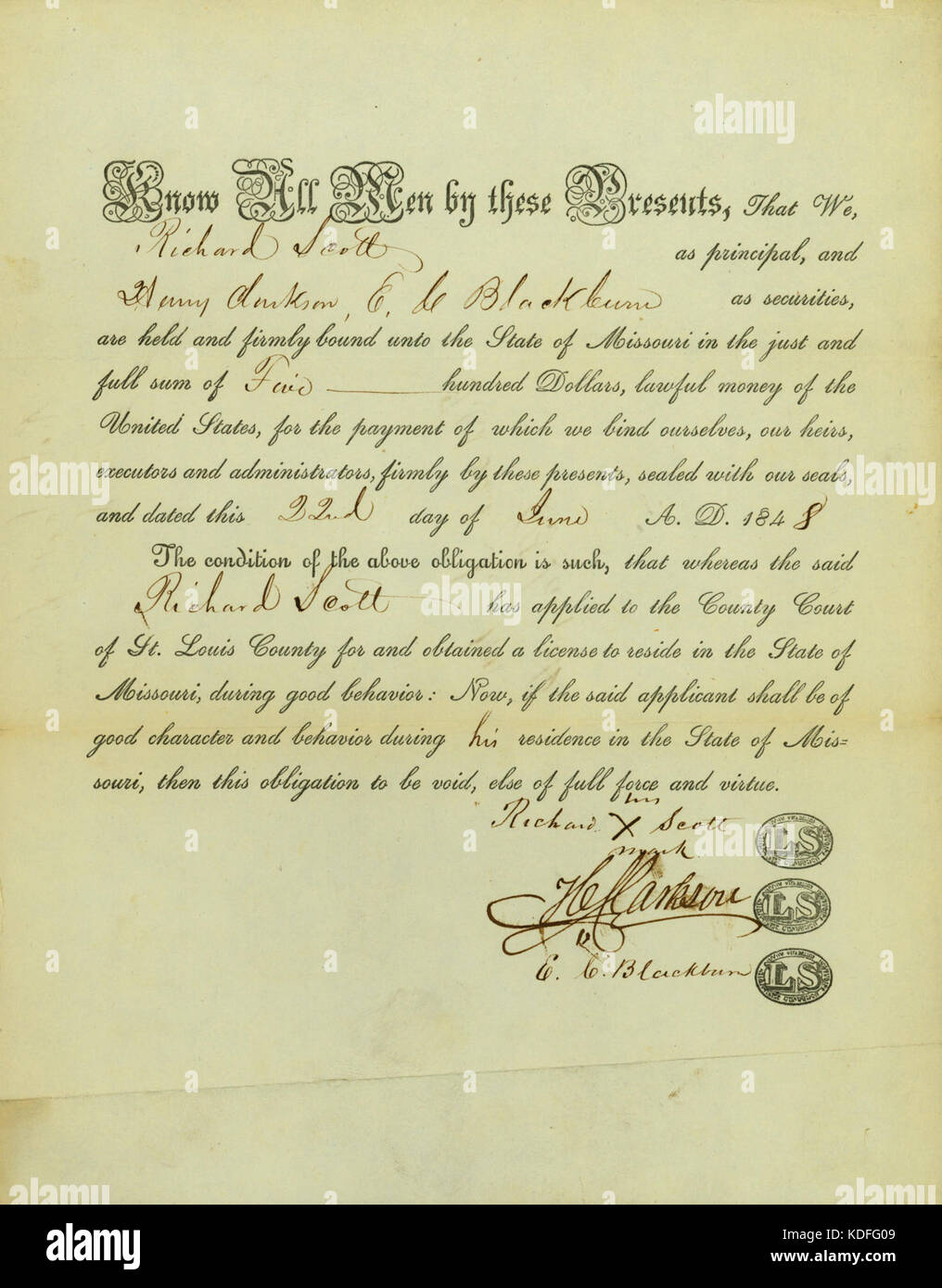 Richard Scott Free Negro Bond Stock Photo - Alamy