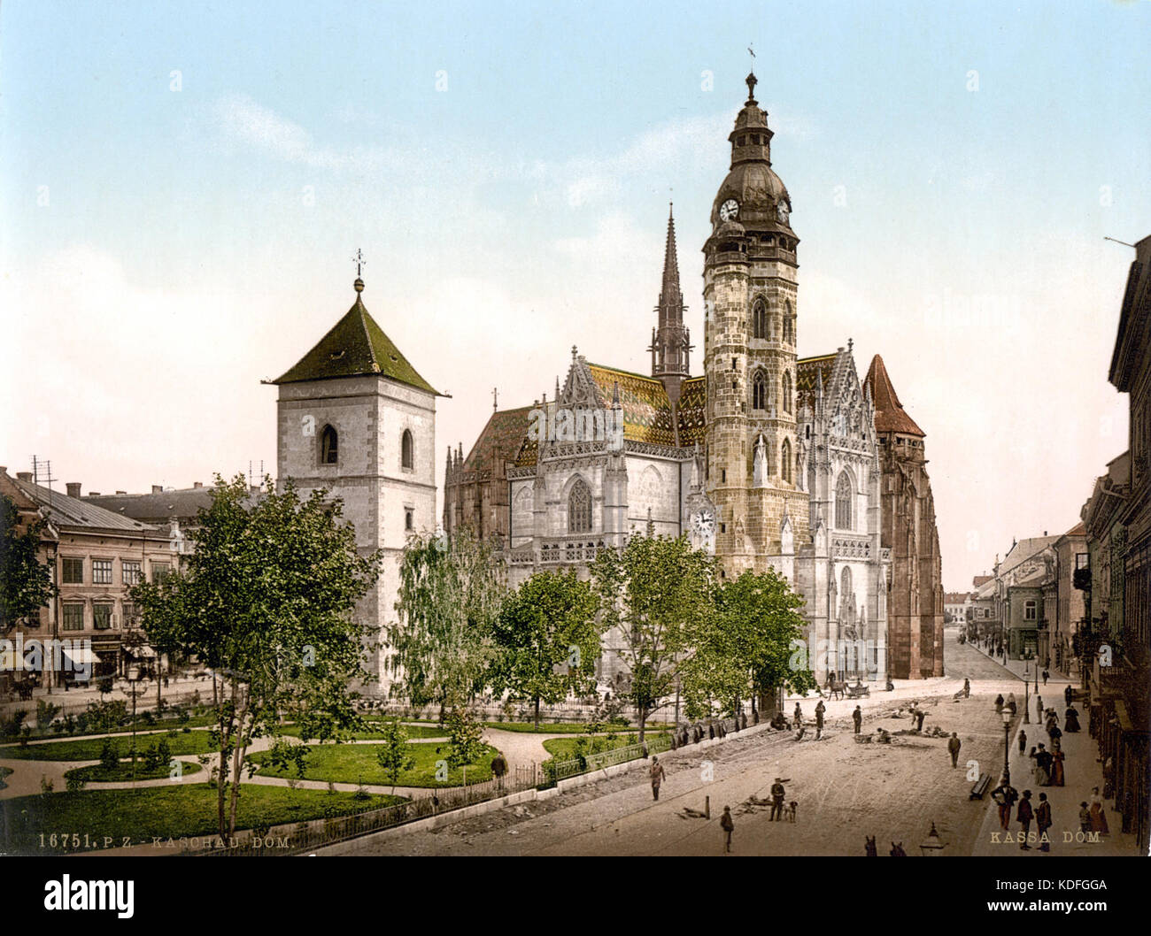 The Kaschau Dom (Kassa Cathedral) in the early 1900s is depicted in ...