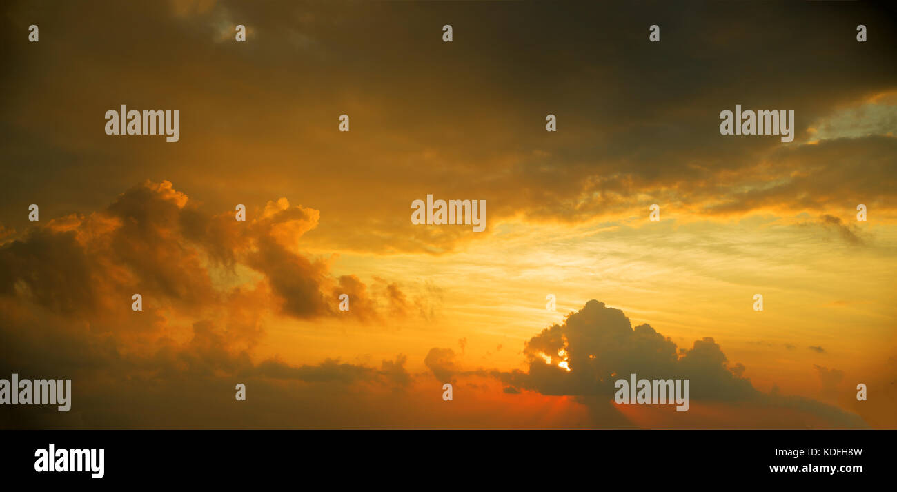 sunset / sunrise with strong color clouds and other atmospheric effects ...