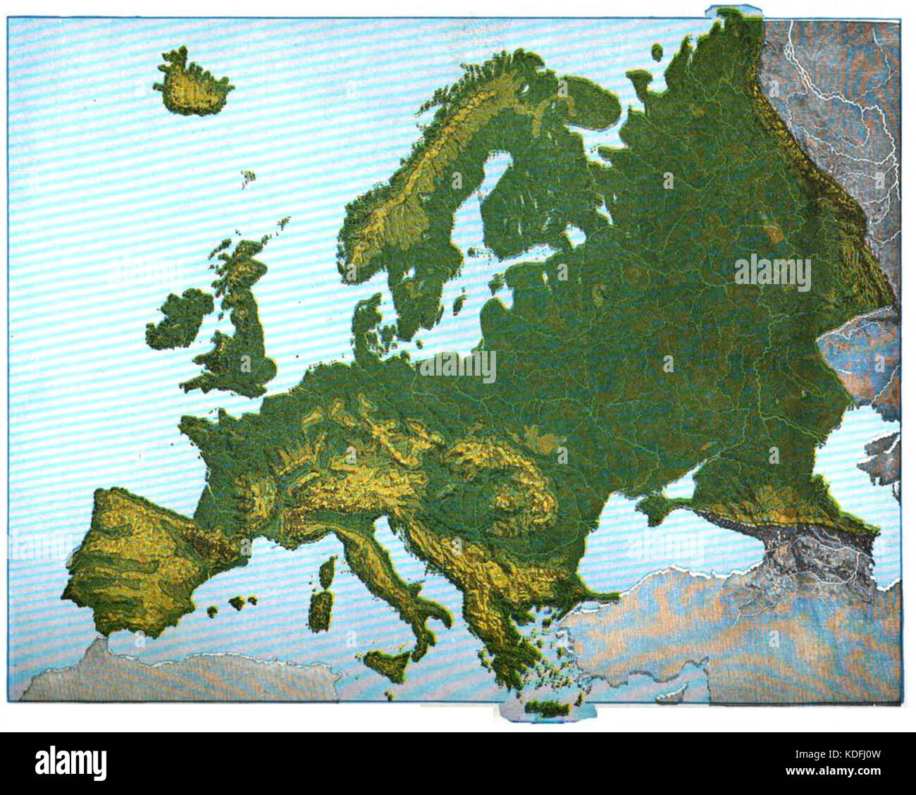 Maury Geography 101A Europe relief Stock Photo - Alamy