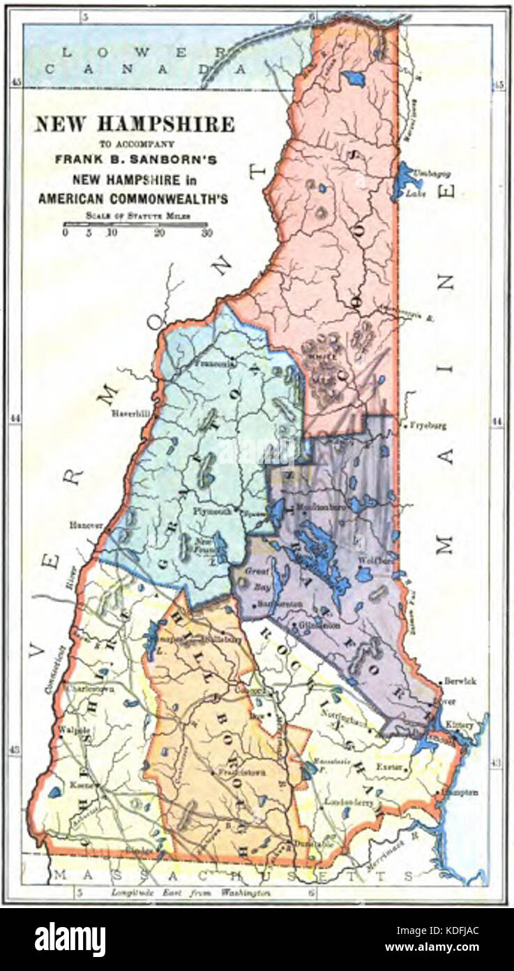 New Hampshire Map History Population Facts Capitol
