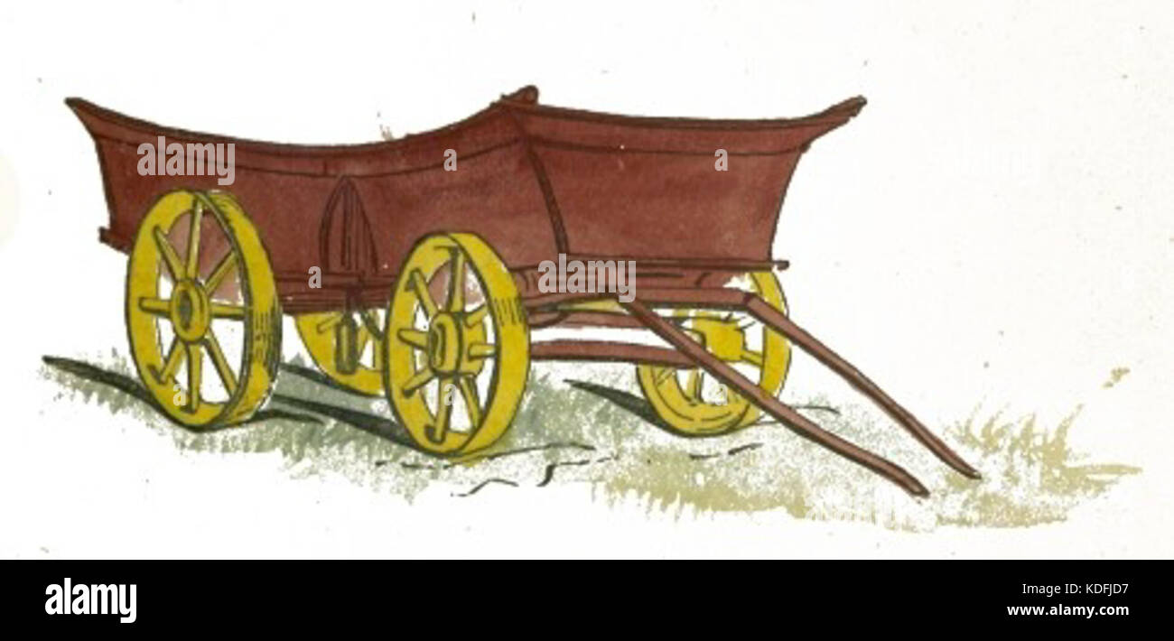 Old Red Wagon Drawing Stock Photo - Alamy