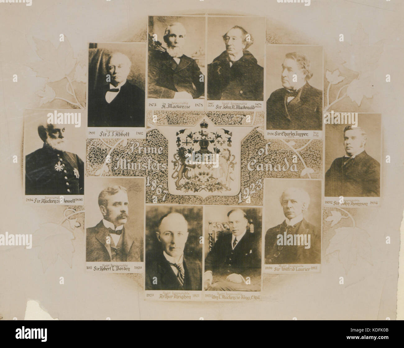 Prime Ministers of Canada 1867 to 1923 (HS85 10 41128 Stock Photo - Alamy