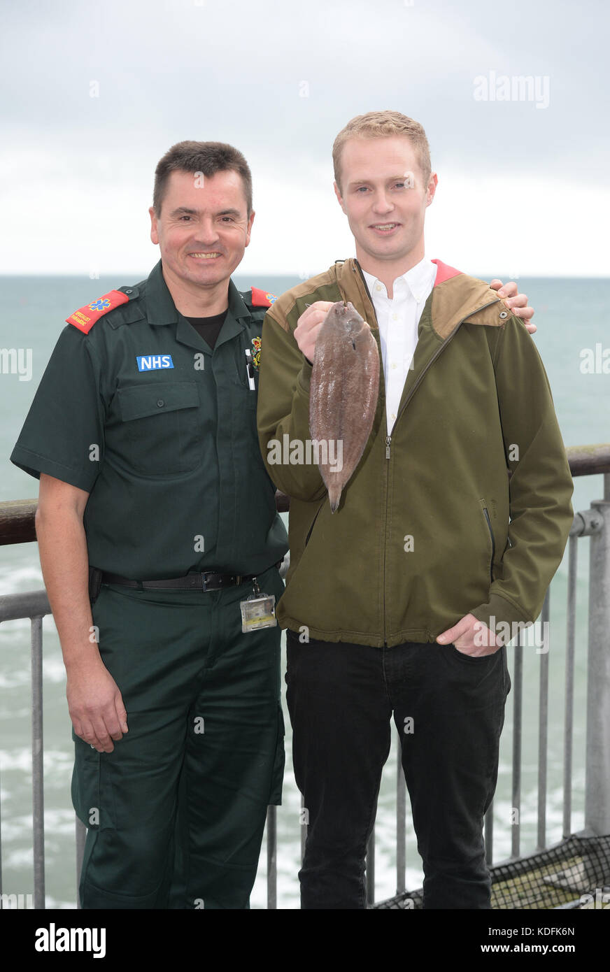 Sam Quilliam at Boscombe pier in Dorset where he was saved by paramedic ...