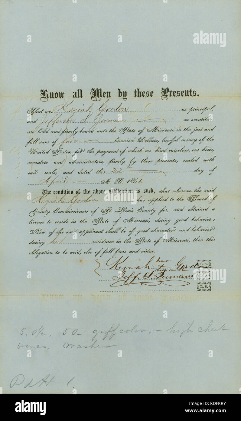 Keziah Gordon Free Negro Bond Stock Photo - Alamy