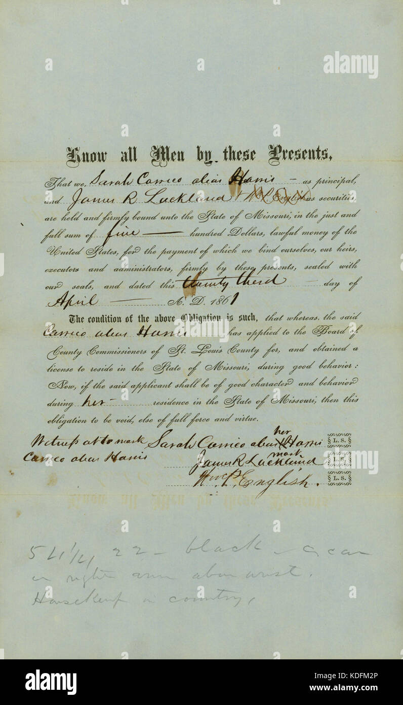 Sarah Corrico alias Hanis Free Negro Bond Stock Photo - Alamy