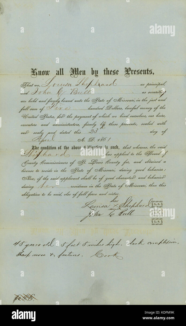 Louisa Shephard Free Negro Bond Stock Photo - Alamy