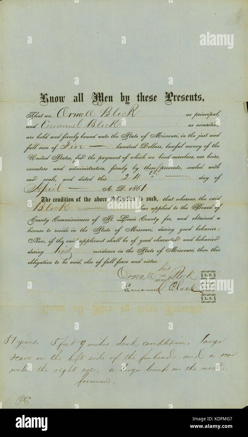 Orwall Block Free Negro Bond Stock Photo - Alamy