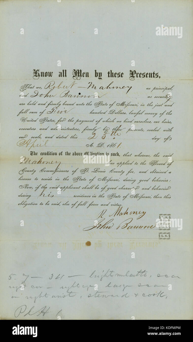 Robert Mahoney Free Negro Bond Stock Photo - Alamy