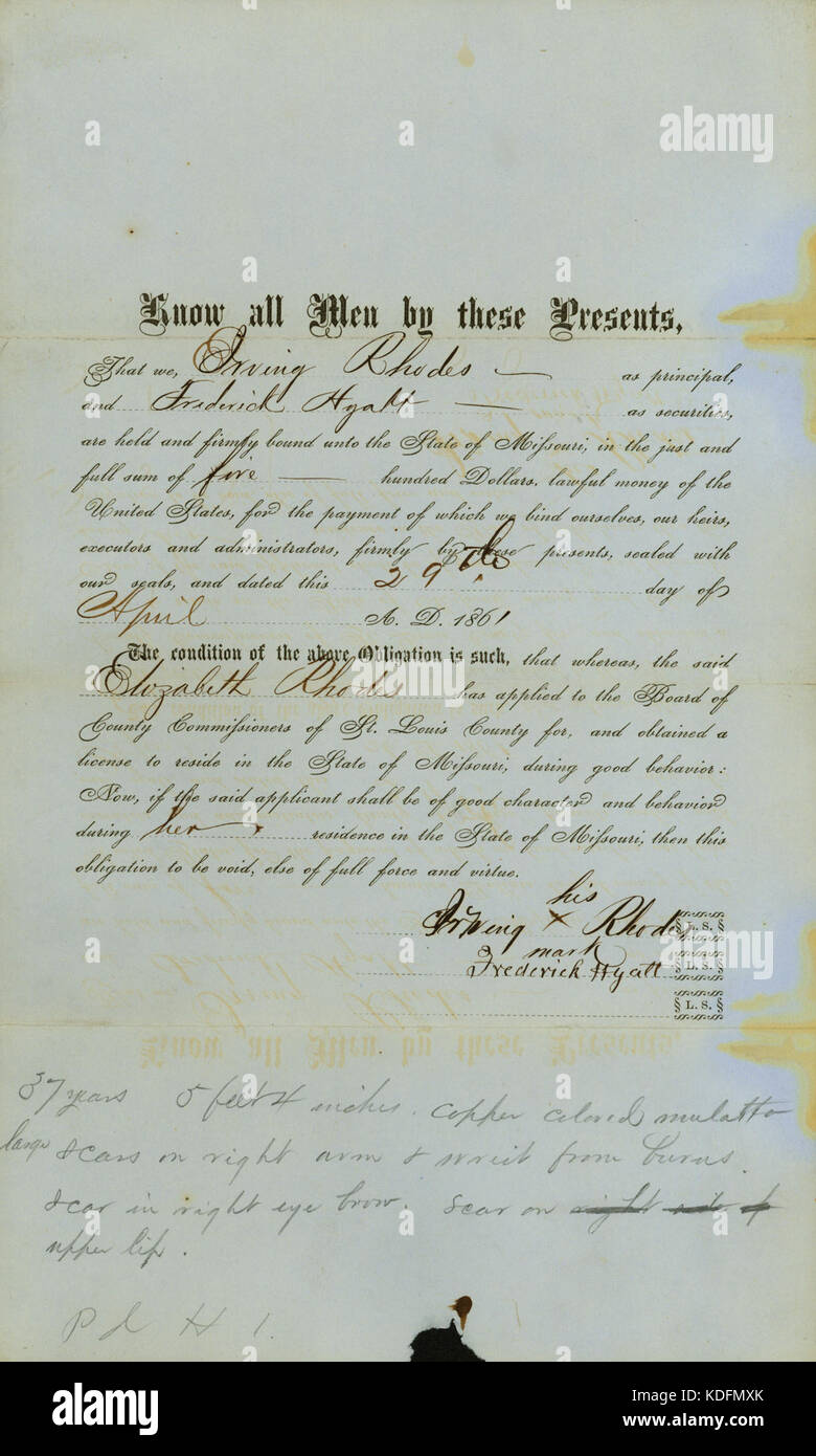 Irving Rhodes Free Negro Bond Stock Photo - Alamy