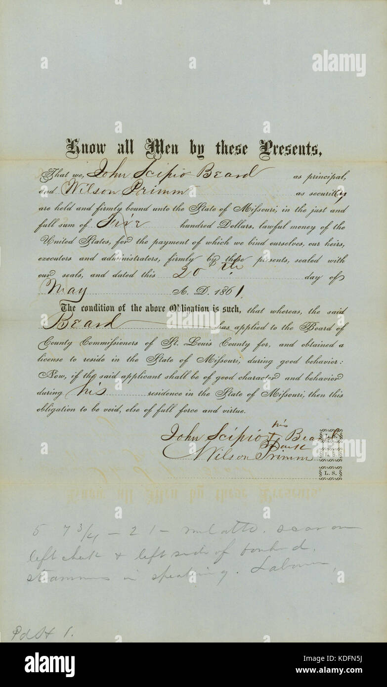 John Scipio Beard Free Negro Bond Stock Photo - Alamy