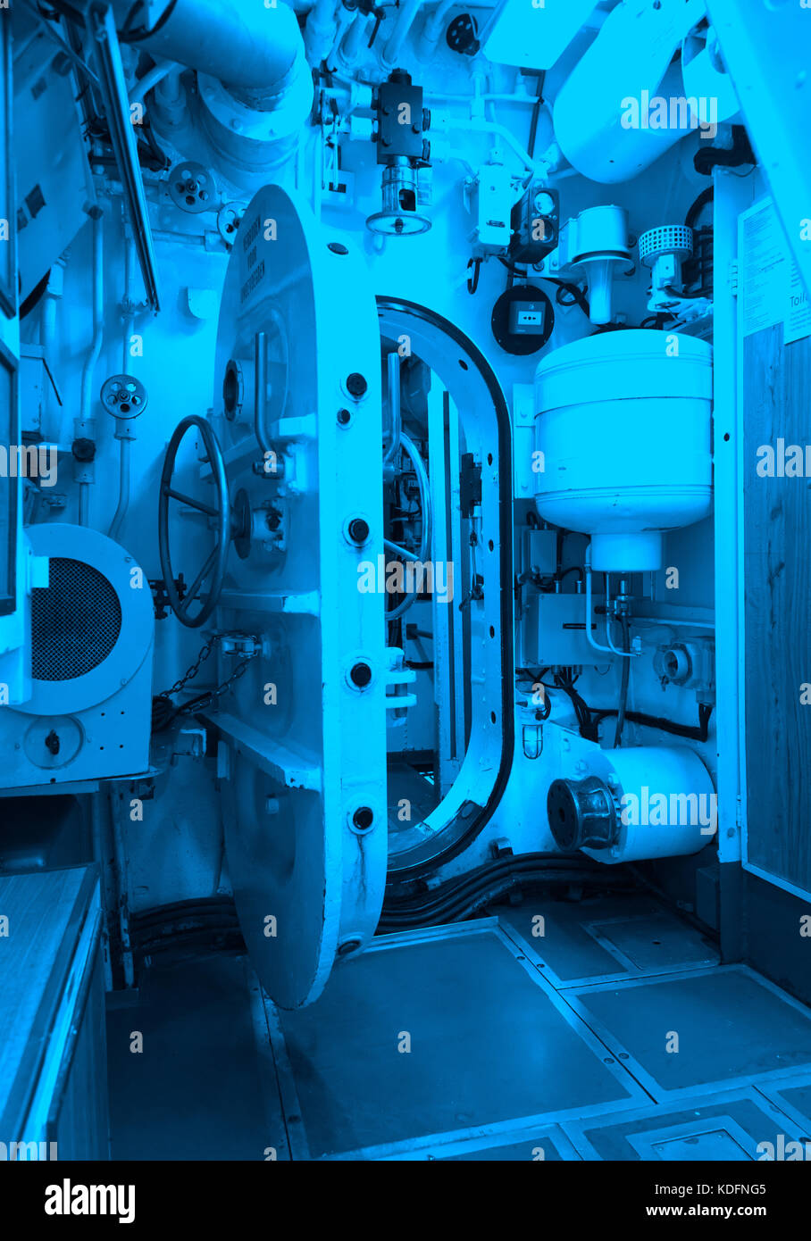 Interior of an old submarine - Limited space and lots of equipment ...