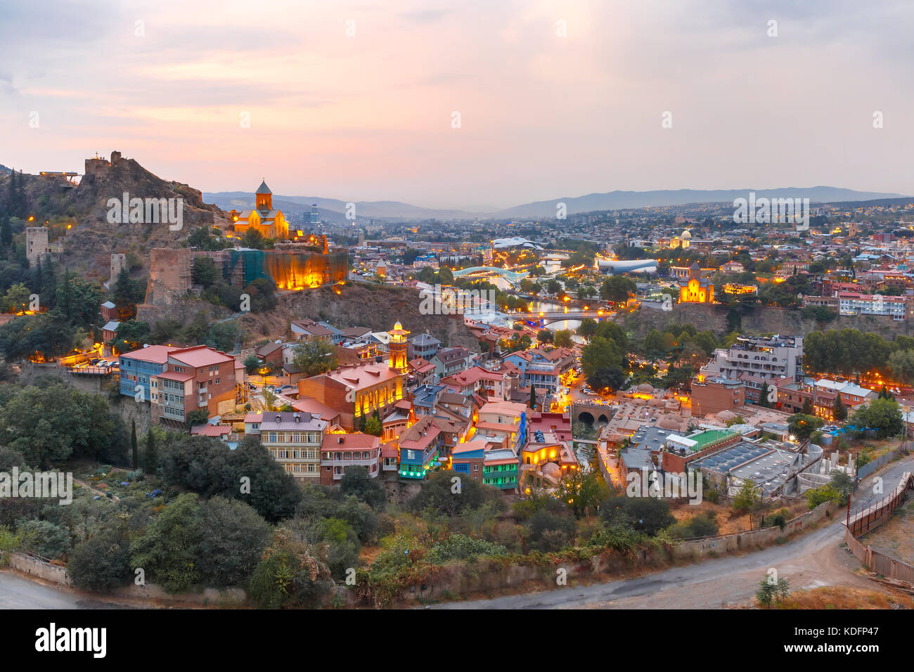 Narikala and Old town at sunset, Tbilisi, Georgia Stock Photo - Alamy