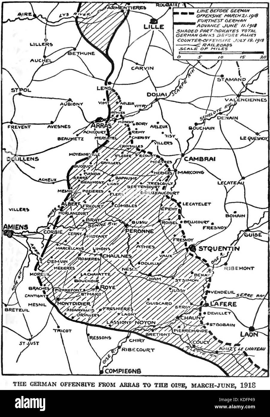 Operation Michael 1918 Map SGW Vol VII Stock Photo - Alamy