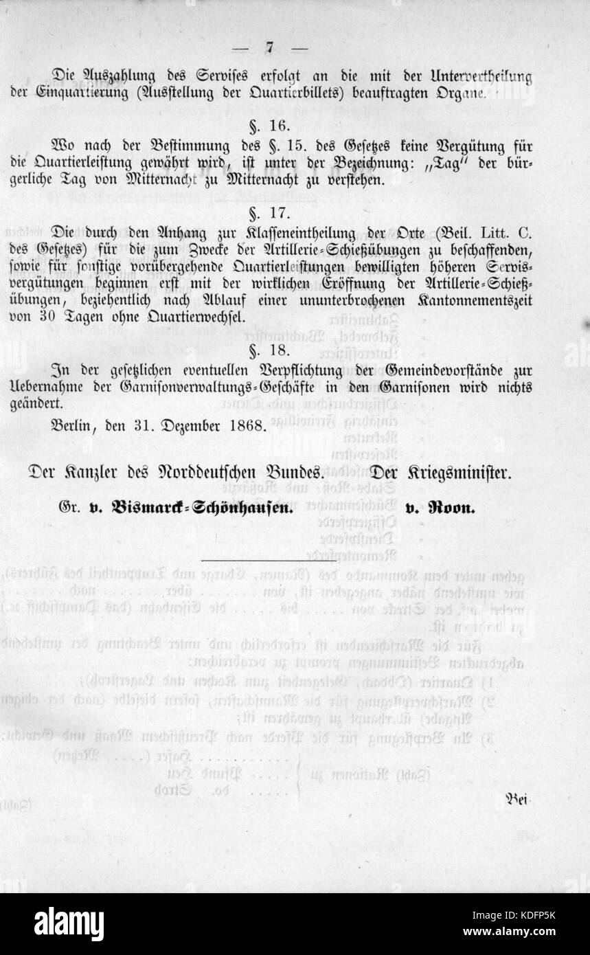 Norddeutsches Bundesgesetzblatt 1869 001 007 Stock Photo - Alamy