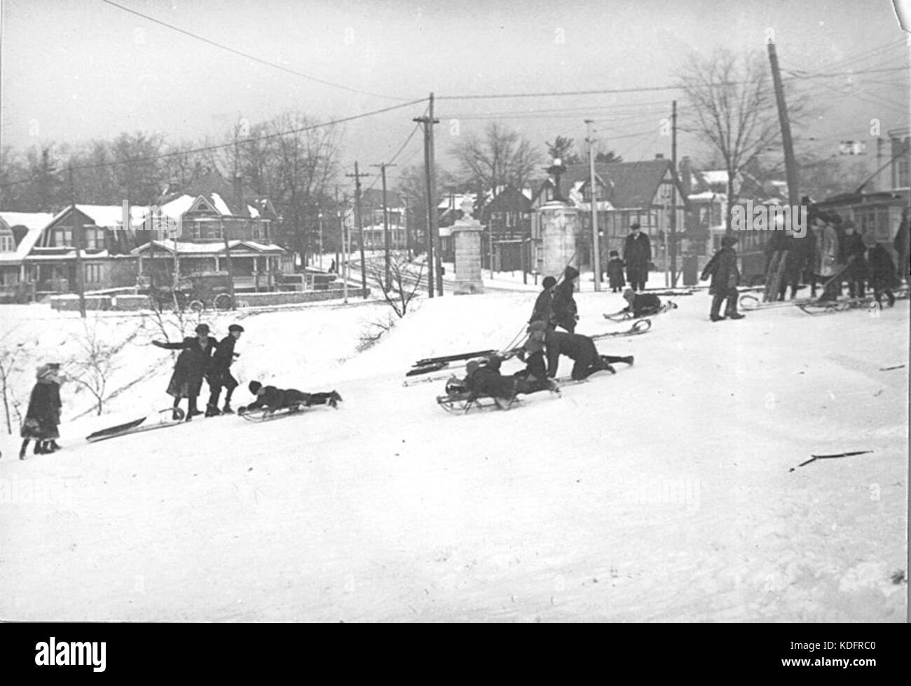 Sledding Toronto 1918 Stock Photo - Alamy