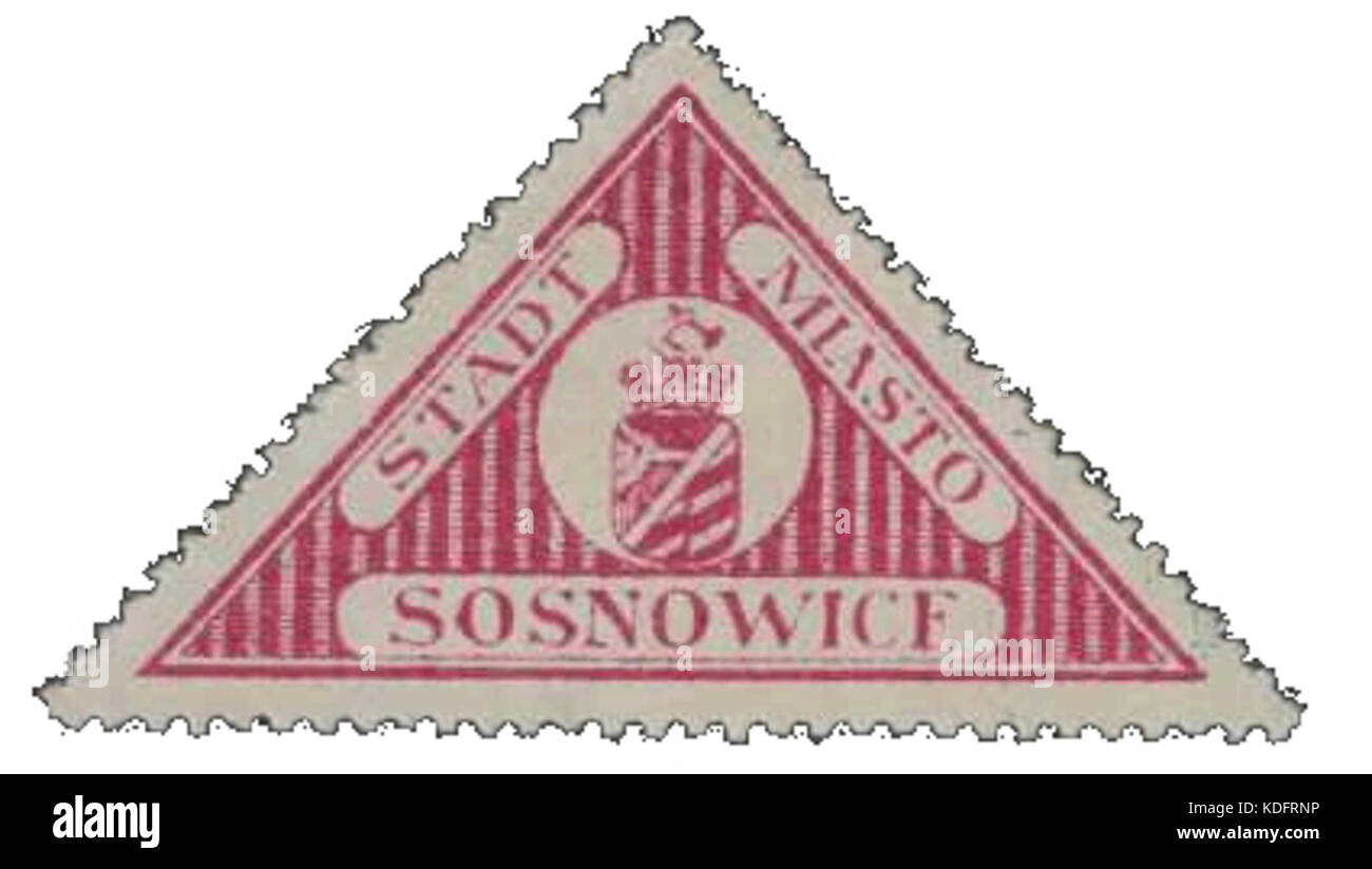 These stamps are from Sosnowiec, a city in Poland, with a specific ...