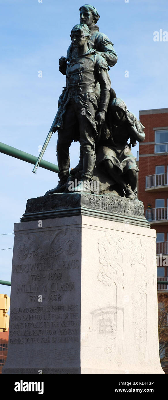 An iconic historical image of the Lewis and Clark expedition, depicting ...