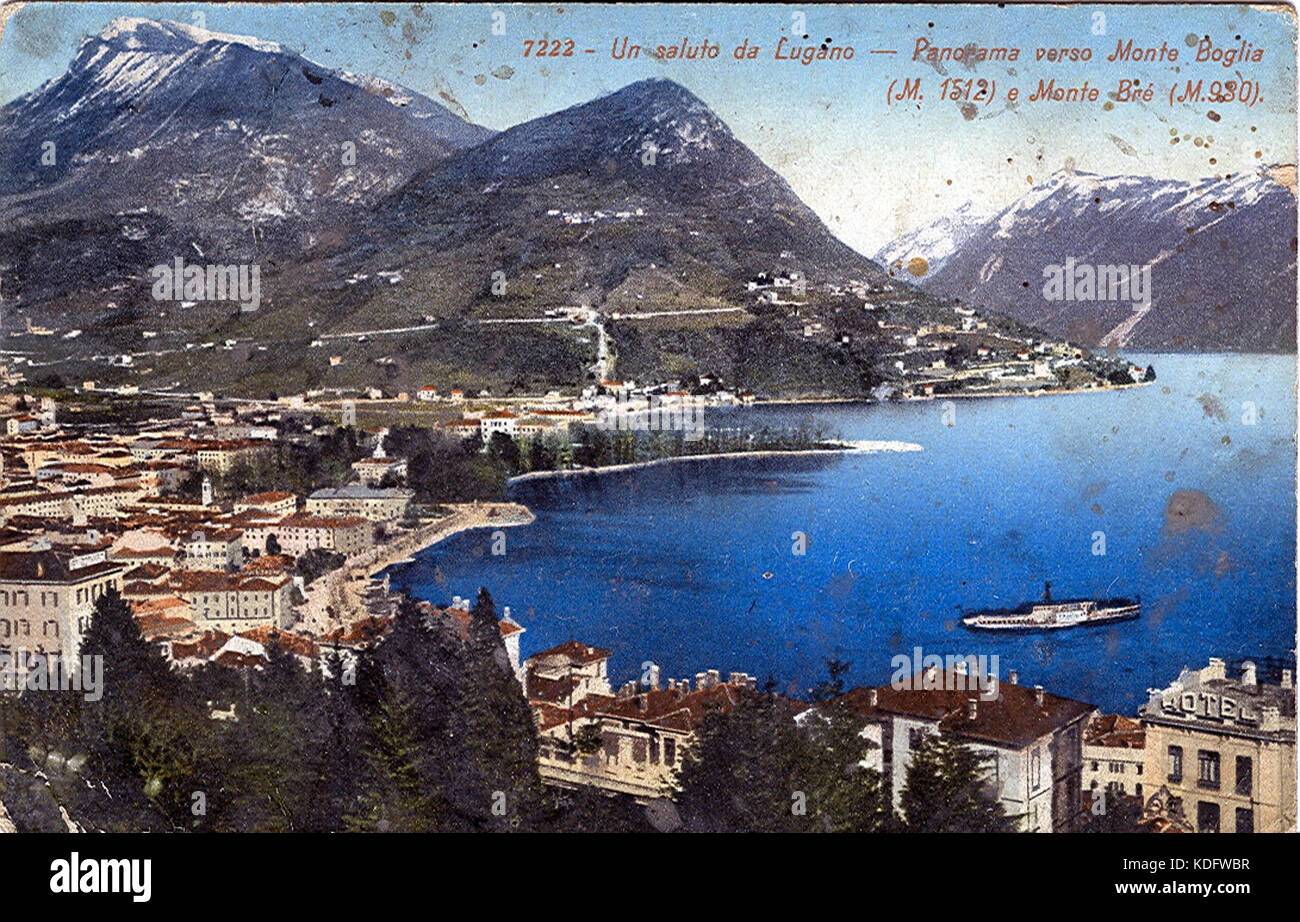 Lugano Postcard Stock Photo - Alamy