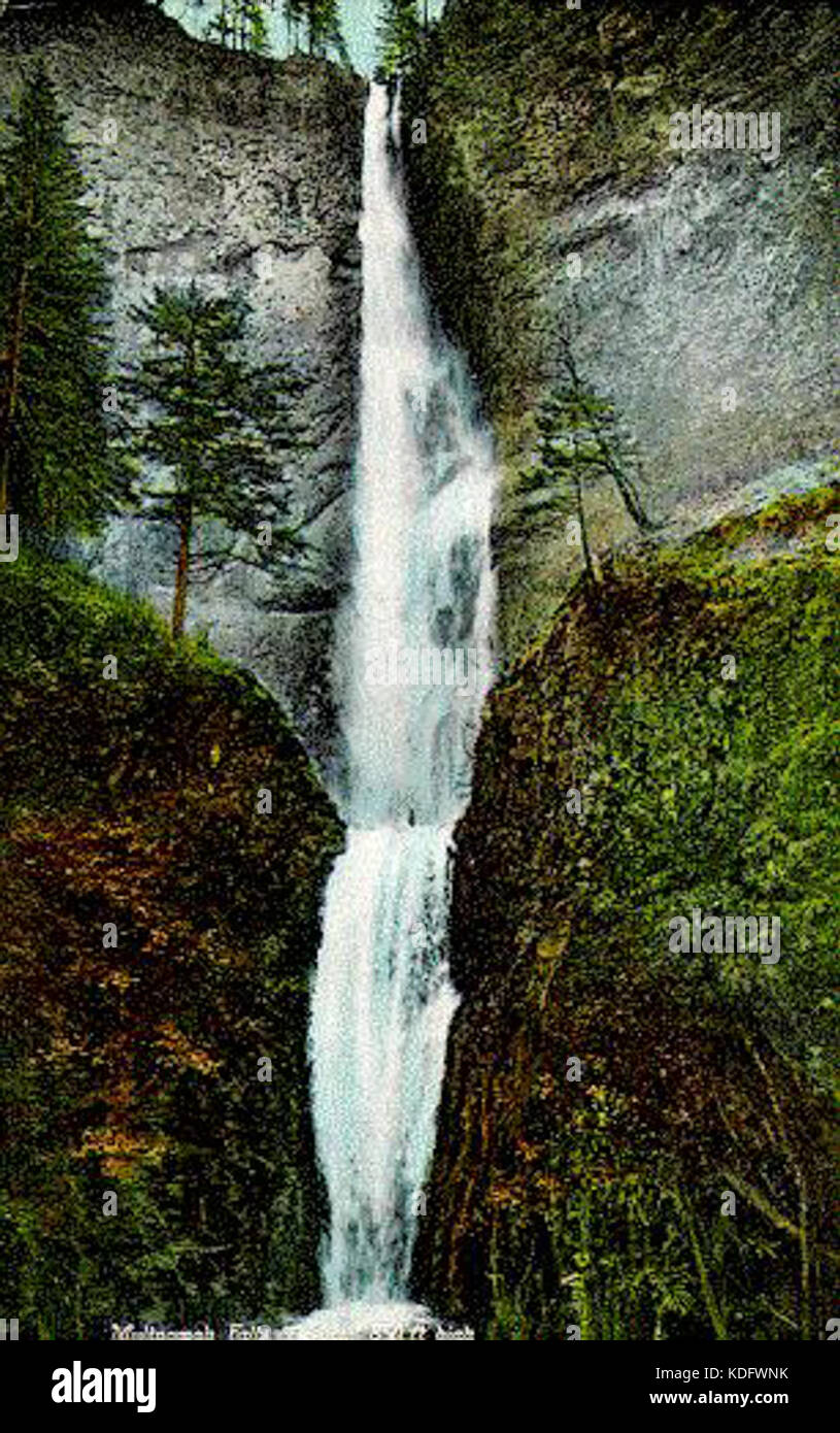 The Multnomah Falls before the bridge is a historical photograph of one ...