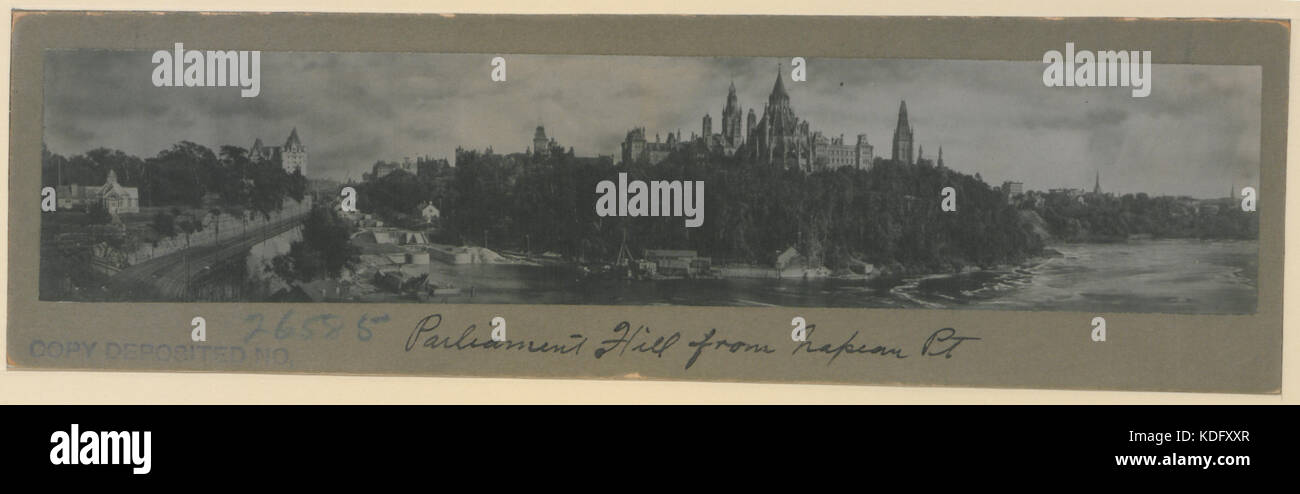 A photograph showcasing the view of Parliament Hill from Nepean Point ...