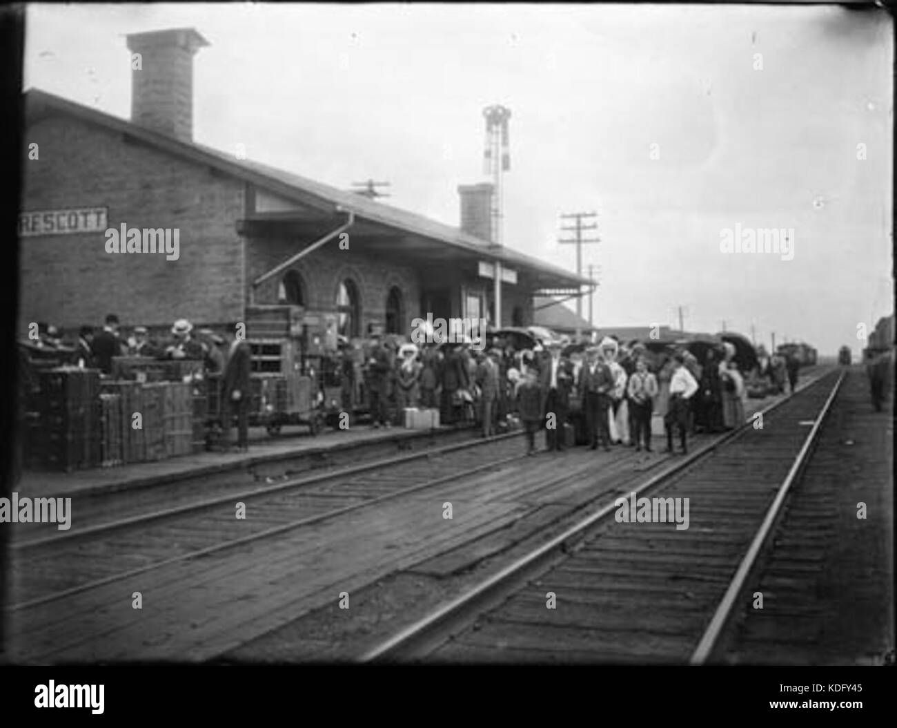 Prescott Railway Station 1905 Stock Photo - Alamy