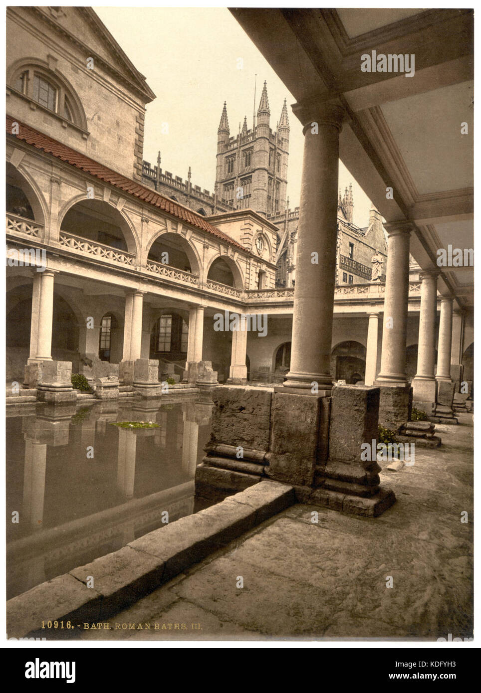 The interior of a Roman bath from around 1900, showcasing the ...