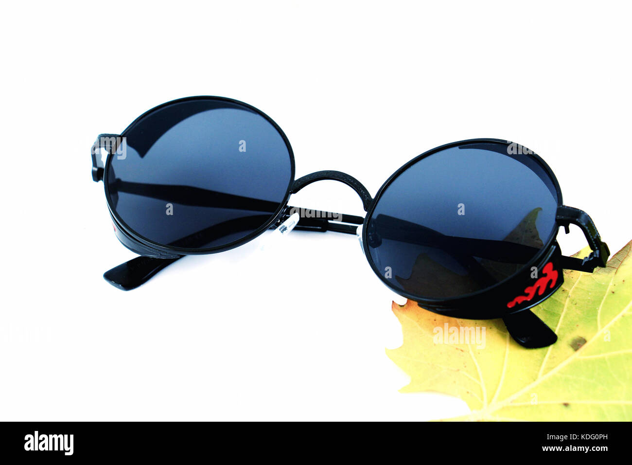 round polarized retro sunglasses, image of a Stock Photo - Alamy