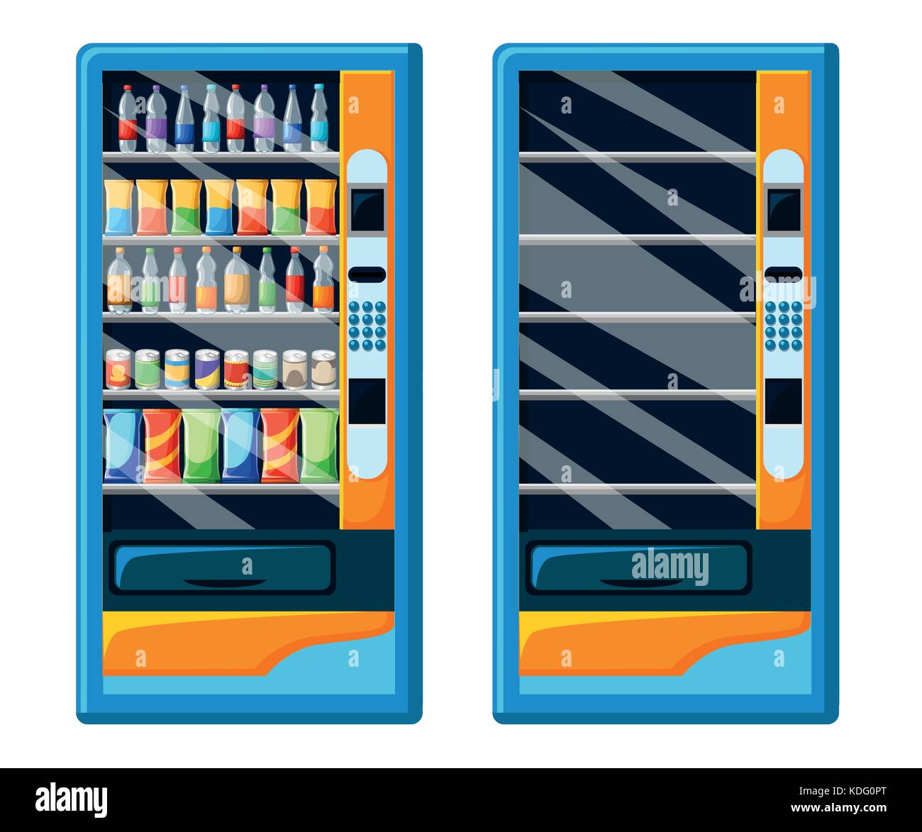 Vintage vending machine advertisement poster with snacks and drinks packaging set Food And Drink ...