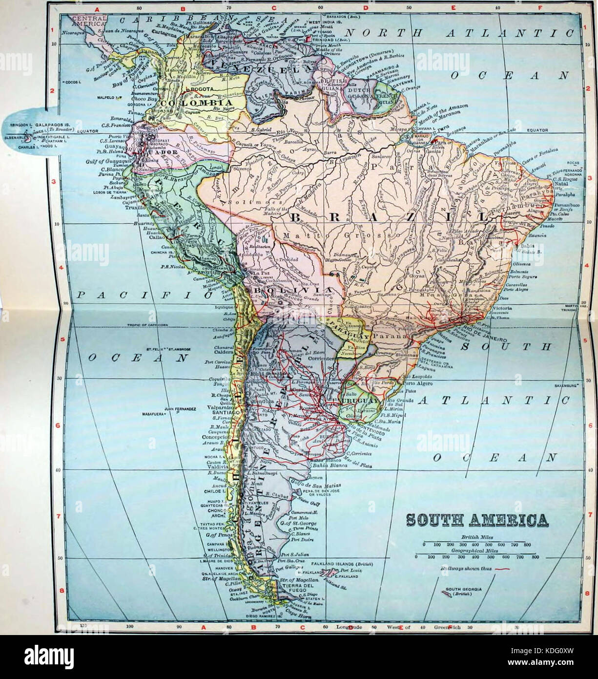 South america political map hi-res stock photography and images - Alamy
