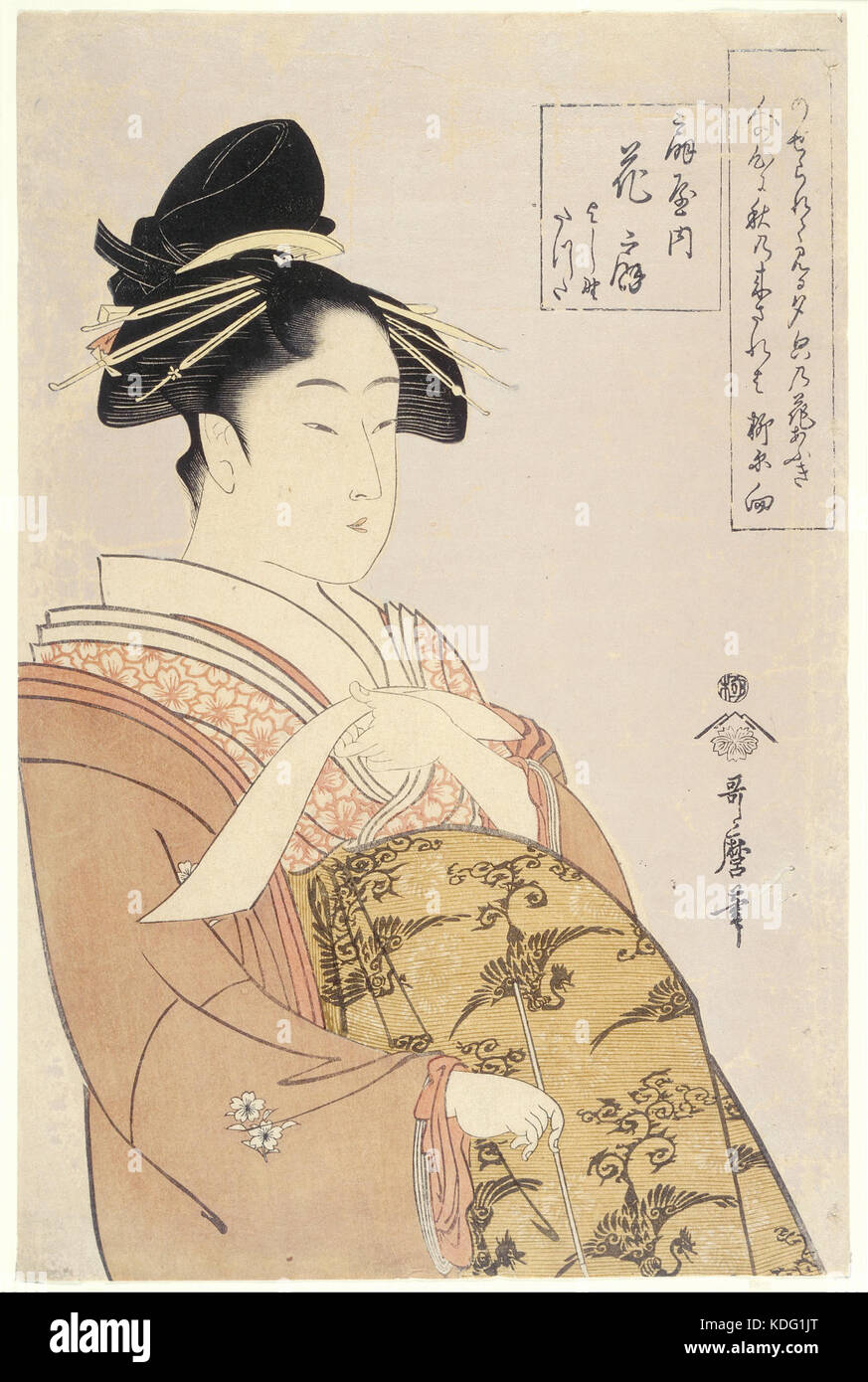 Kitagawa Utamaro Courtesan Hanao gi of the O giya House Google Art ...