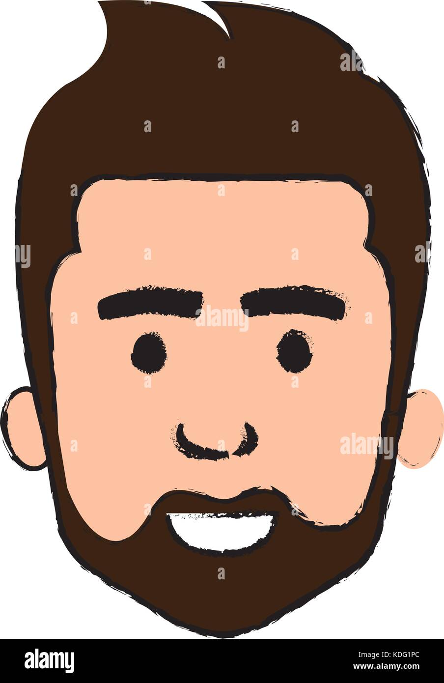 young man head avatar character vector illustration design Stock Vector ...