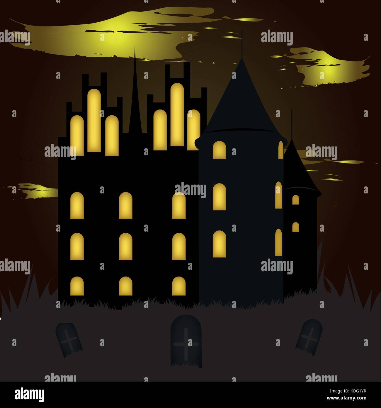 Halloween haunted castle Stock Vector Image & Art - Alamy