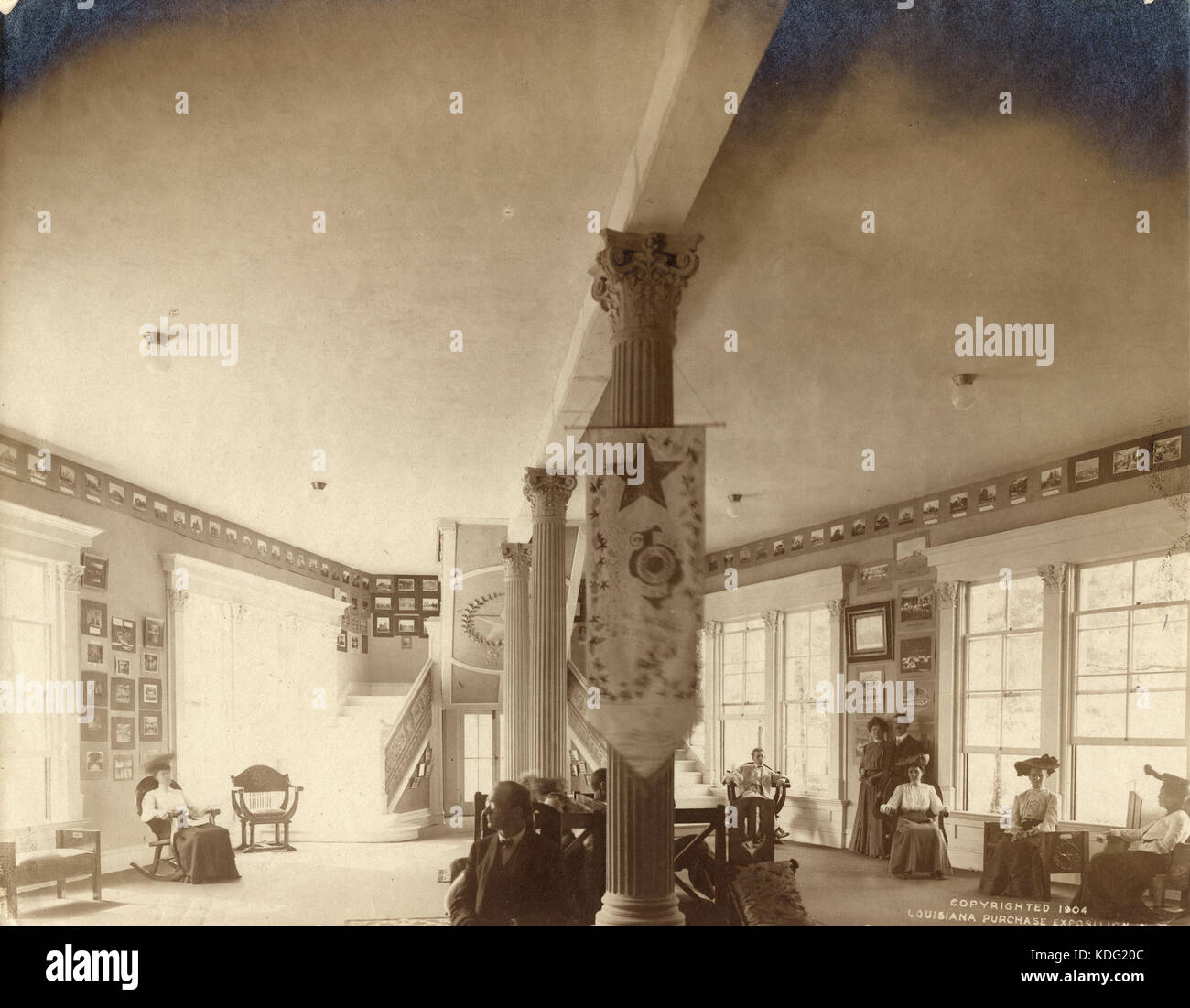 Interior of the Texas State Building at the 1904 World's Fair Stock ...