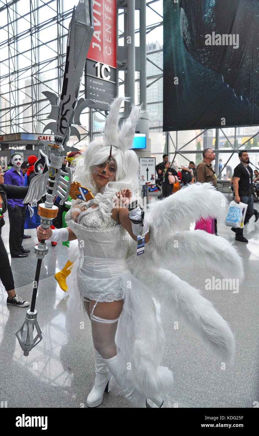 Javits Center, New York, NY. Cosplayers at 2017 New York Comic Con ...