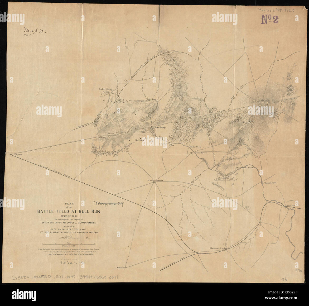 Plan of the battle field at Bull Run, July 21st 1861 to accompany the ...