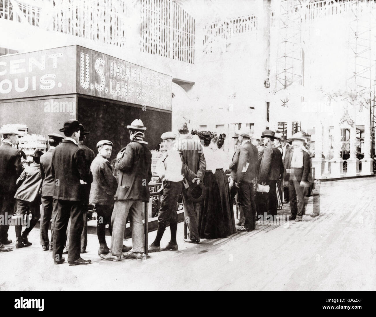 This image captures spectators at the U.S. Incandescent Lamp Company ...