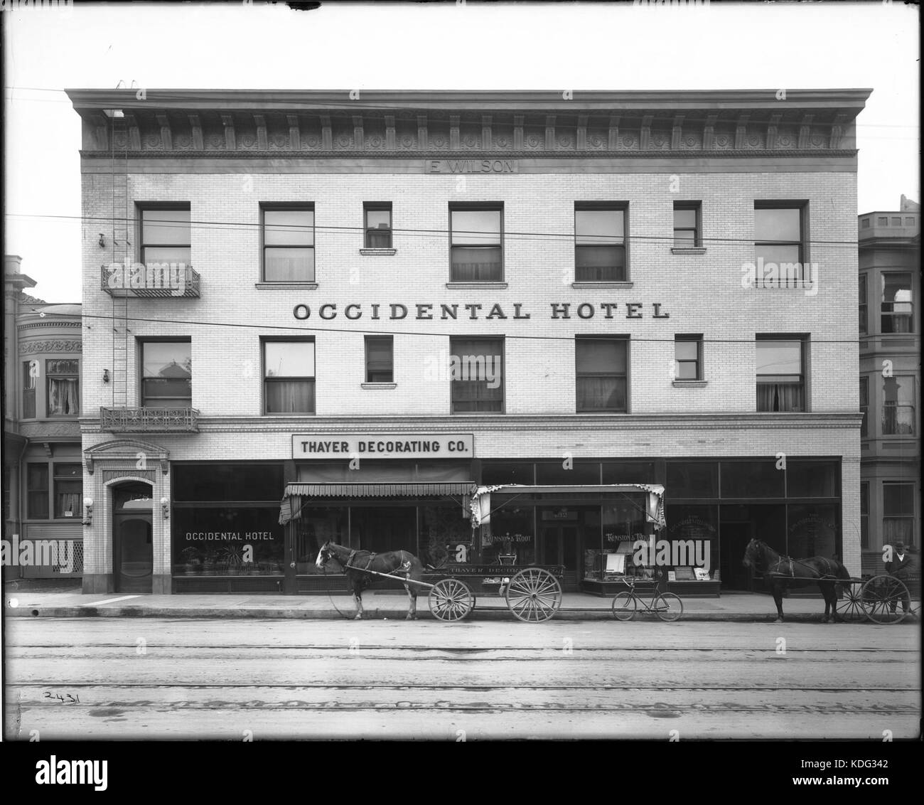 Occidental Hotel on the east side of Hill Street between Fourth Street ...