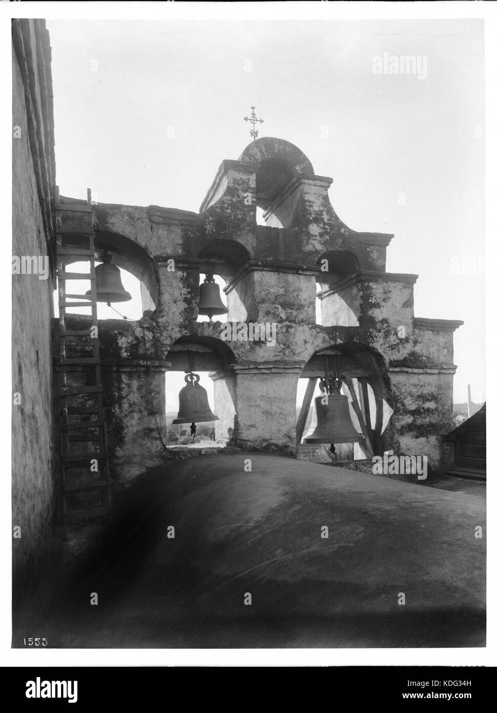 The photograph taken from the roof of Mission San Gabriel in California ...