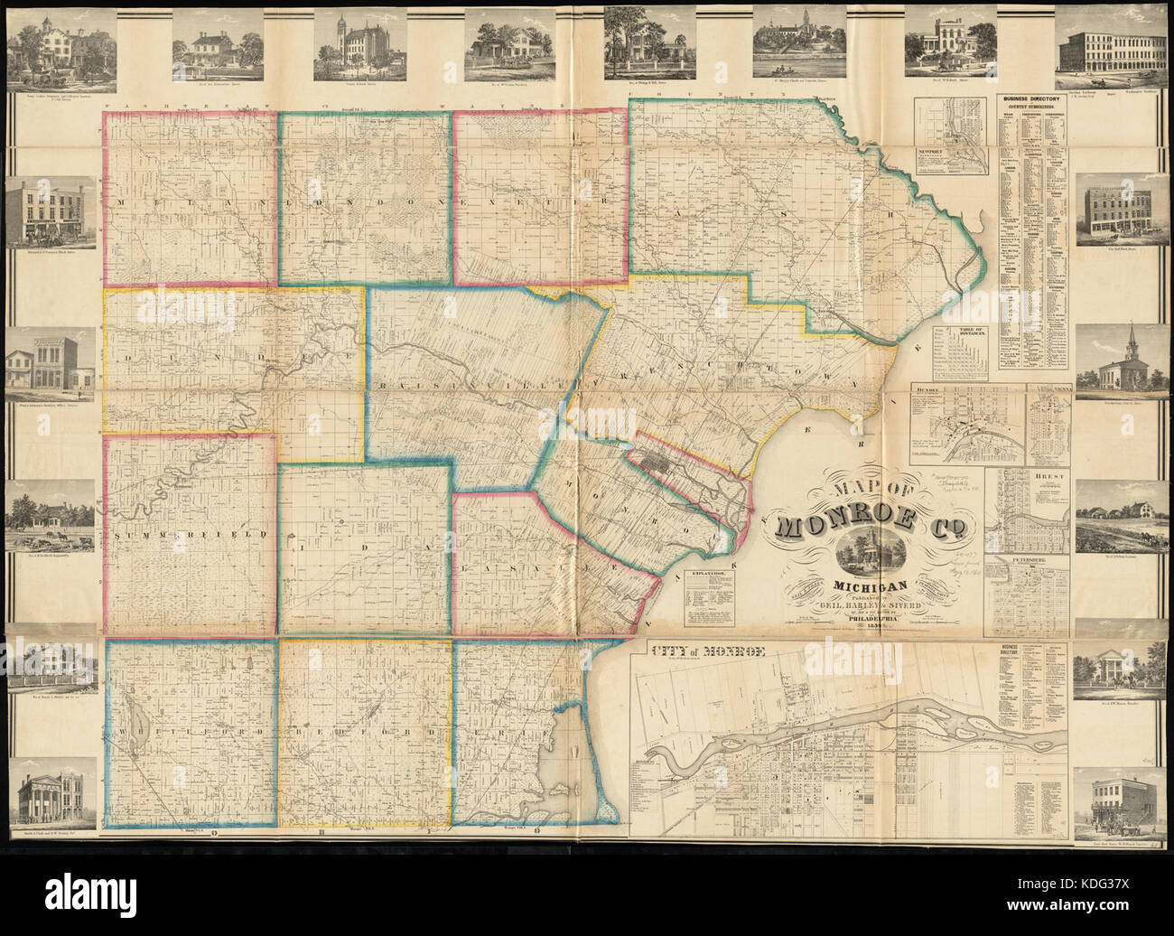 Monroe county map hi-res stock photography and images - Alamy