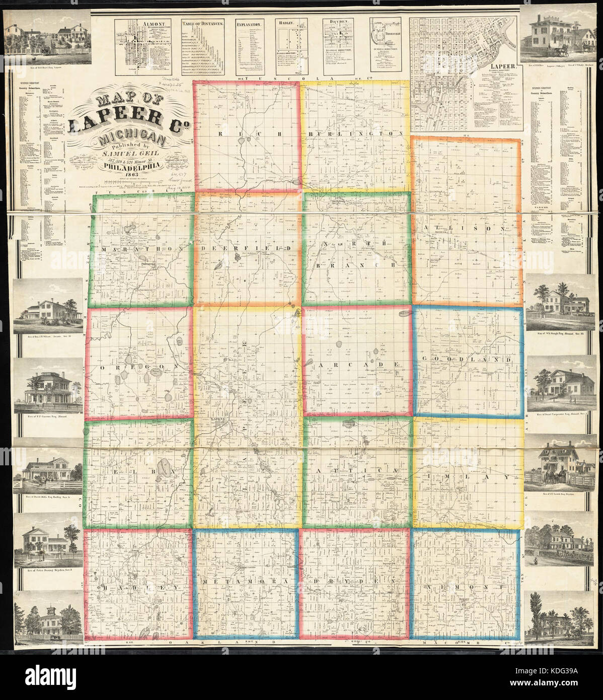 Map of lapeer hi-res stock photography and images - Alamy