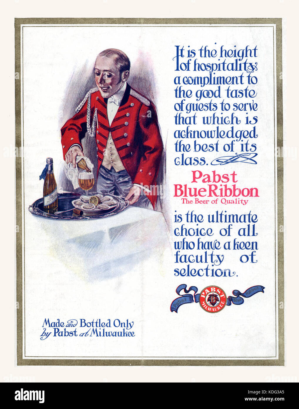 Pabst blue ribbon ad hi-res stock photography and images - Alamy
