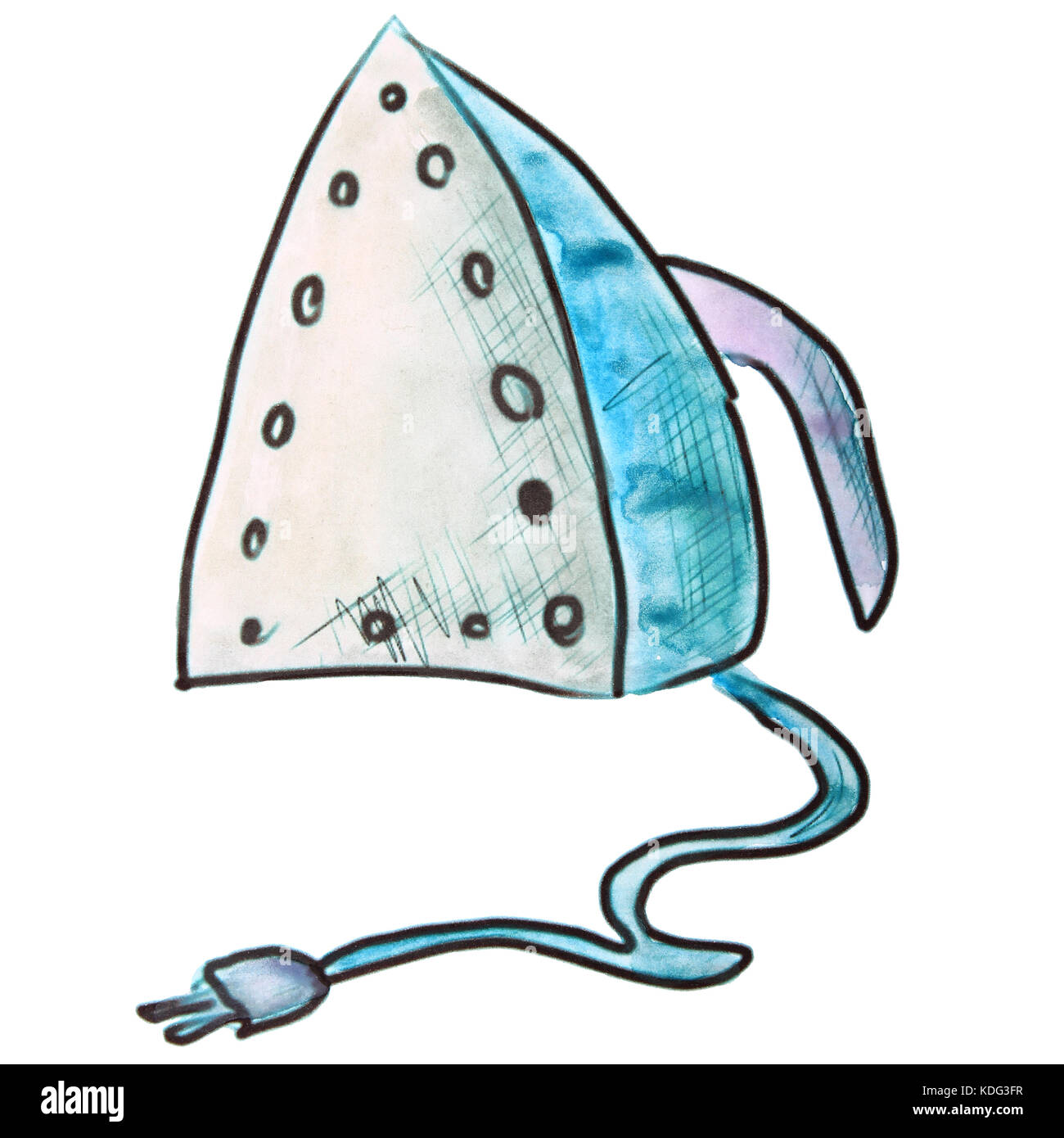 watercolor iron blue cartoon figure, isolated on white background Stock ...