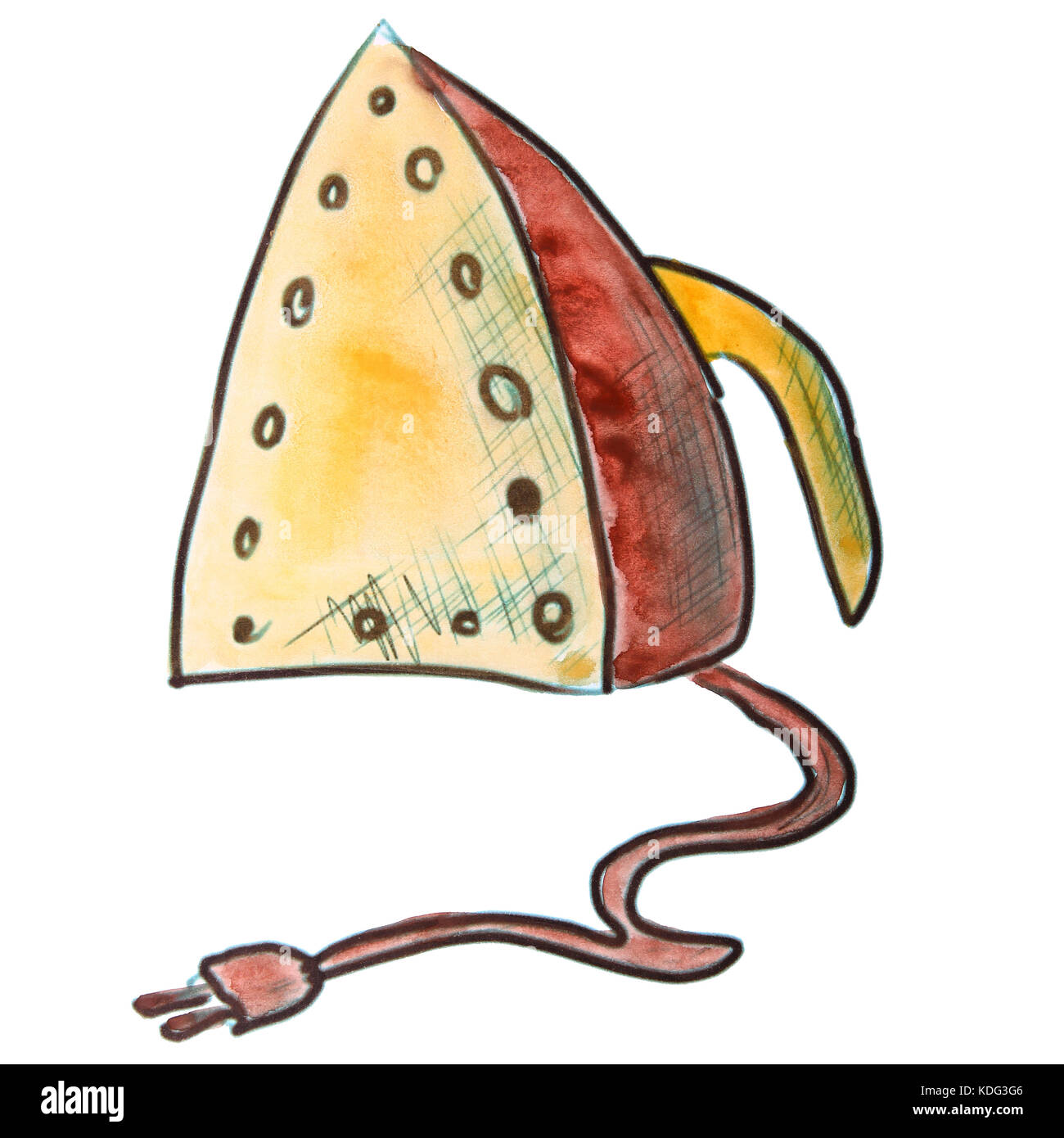 watercolor iron brown cartoon figure, isolated on white background ...